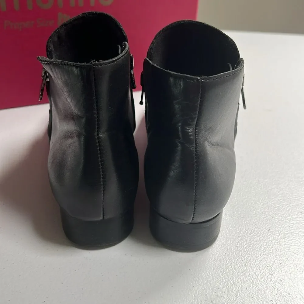 Munro | Shoes | New Munro Black Leather Ankle Boots Side Zip Comfort ...